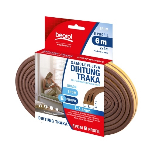 Samolepljiva dihtung traka - 6m / E braon