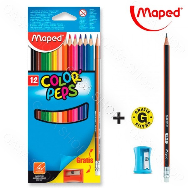 Drvene bojice Maped 1/12 + olovka i rezač 832023