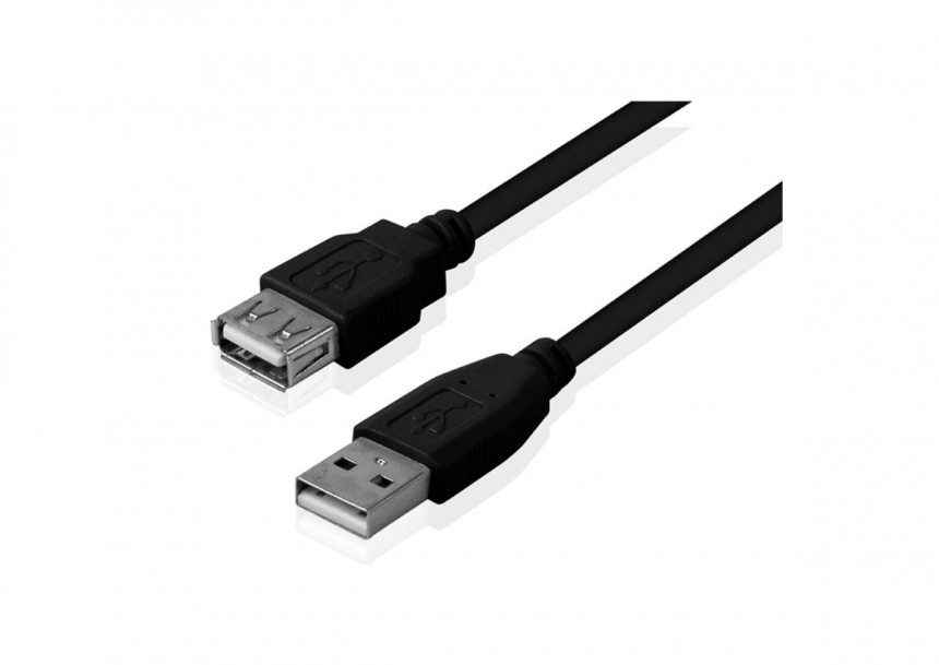 Kabl USB A - USB A M/F (produžni) 5m crni