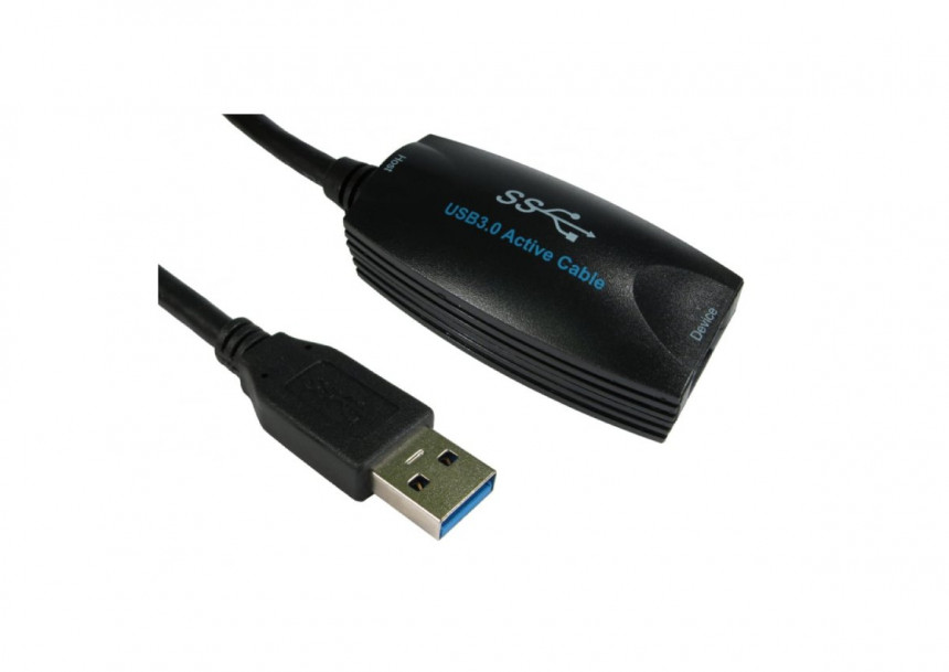 Kabl sa pojačivačem 3.0 USB A (M) - USB A (F) 5m crni