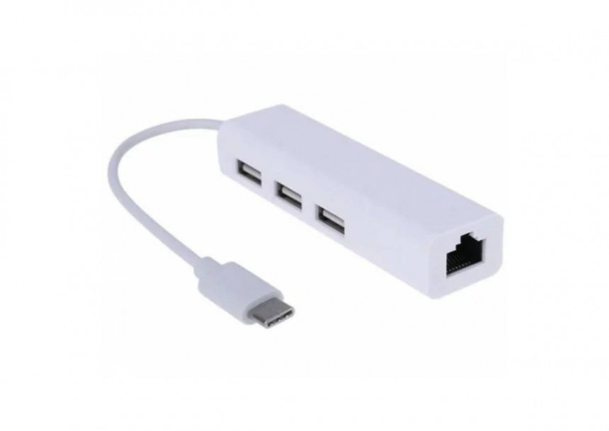 USB 3.1 TIP C na 3x HUB + RJ45