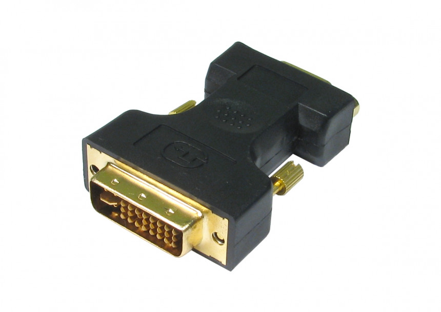 Adapter DVI-I (M) - VGA (F) crni