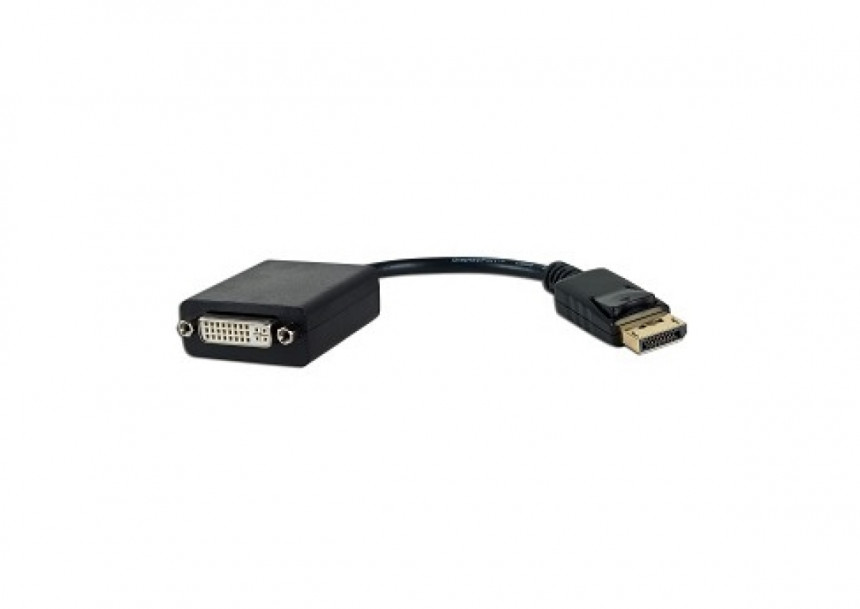 Adapter - konvertor DisplayPort (M) to DVI-I (F) crni