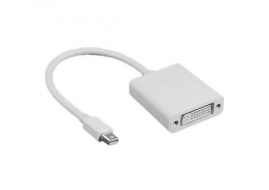 Adapter - konvertor Mini DisplayPort (M) - DVI (F) beli