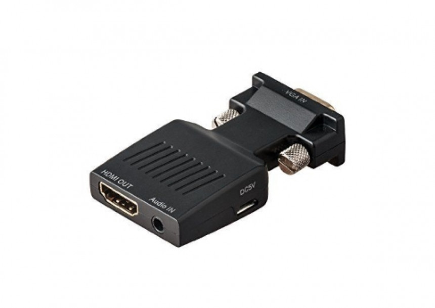 Adapter-konvertor VGA (M) - HDMI (Ž) plug in