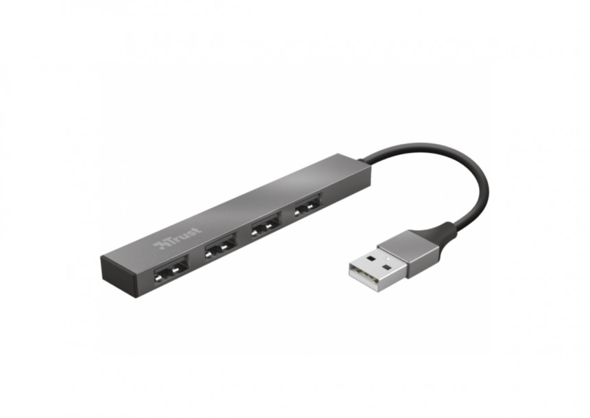 Hub TRUST HALYX USB2.0/4xUSB/Aluminjum/siva