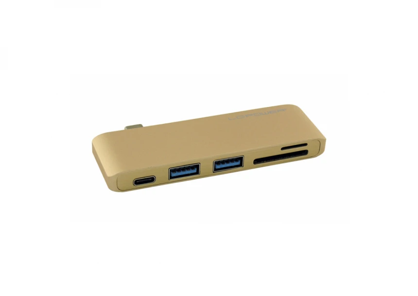 USB LC Power LC-HUB-C-MULTI-2G USB Type C HUB 2xUSB3.0 ,1x Type C-charging port, 1x card reader