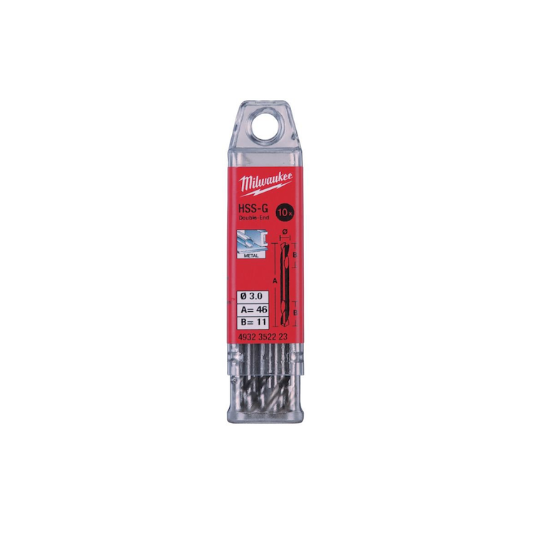 Milwaukee Set burgija za metal, dvostrana, HSS-G, 3,2 x 12/49 mm, 10 kom, 4932352224