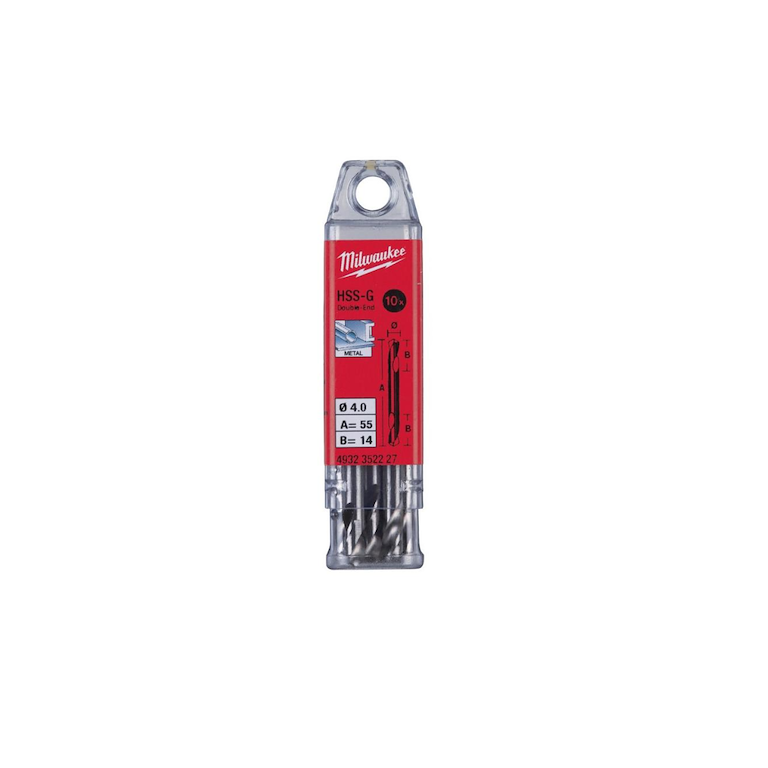 Milwaukee Set burgija za metal, dvostrana, HSS-G, 4 x 14/55 mm, 10 kom, 4932352227