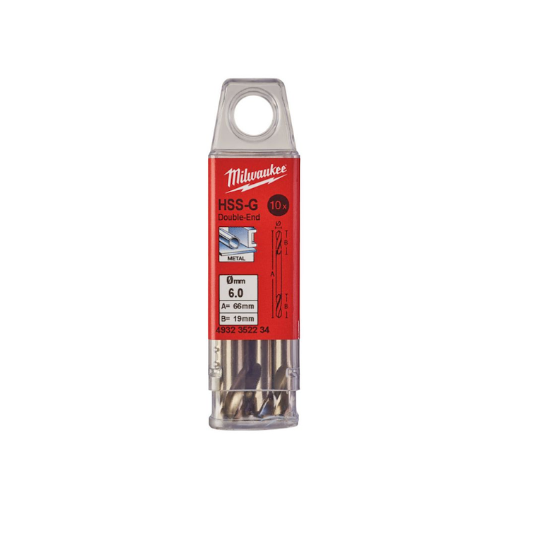 Milwaukee Set burgija za metal, dvostrana, HSS-G, 5,5 x 19/66 mm, 10 kom, 4932352233