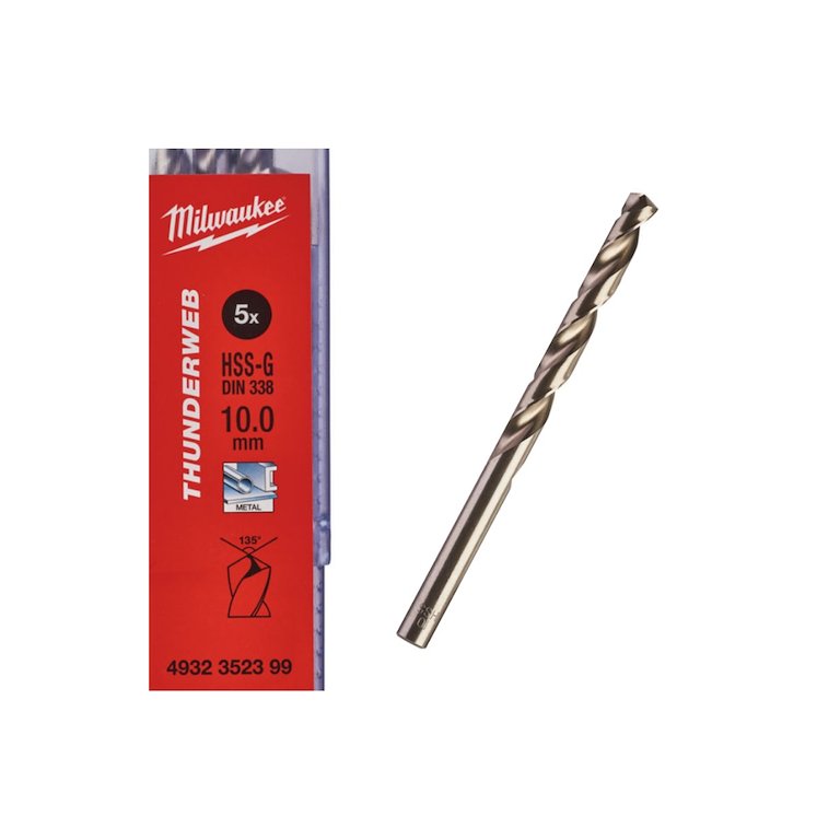 Milwaukee Set burgija za metal, HSS-G, 10 x 87/133 mm, Thunderweb, 5 kom, 4932352399