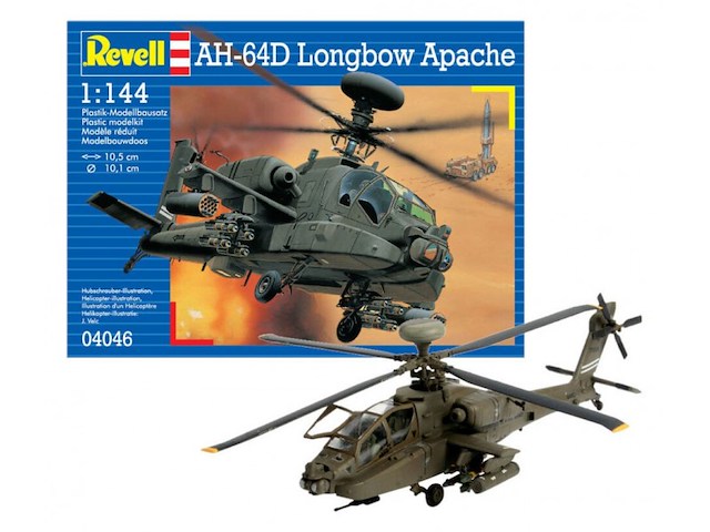 1:144 Helikopter AH-64D Longbow Apache 10x10 cm Revell