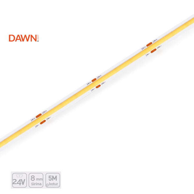 DAWN LED TRAKA 24V 9.6W/M 4000K IP20 (HL COB NW, 5m, 8mm)