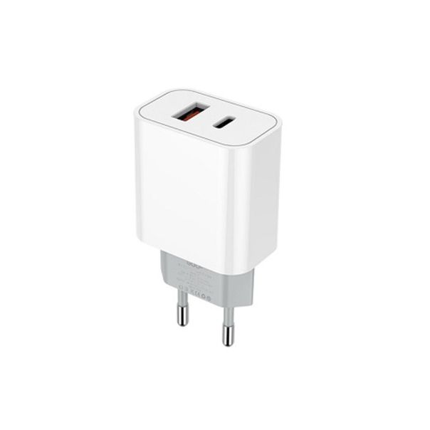 GOLF Punjač adapter, Type C+USB, 30W GF-U33, bela