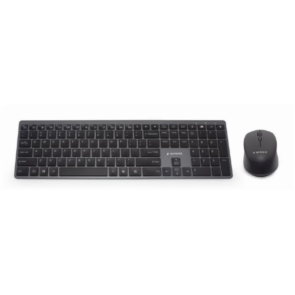 GEMBIRD KBS-ECLIPSE-M500 Backlight Pro Business Slim wireless desktop set, US layout, black