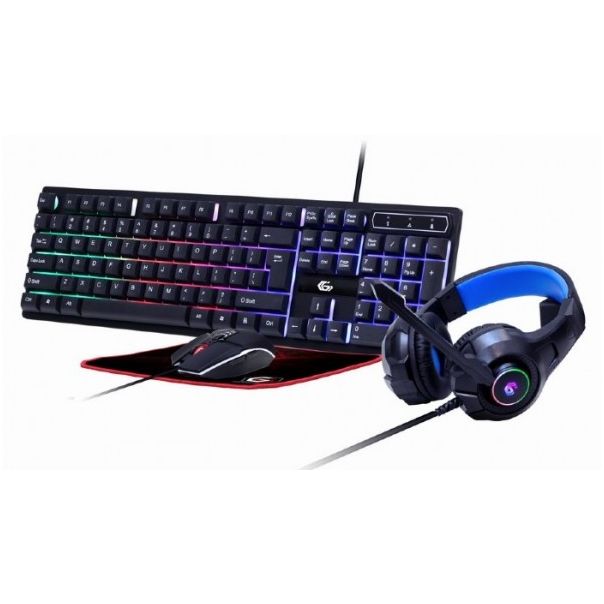 GEMBIRD GGS-UMGL4-02 4-in-1 Gejmerski set Ghost tastatura, mis, slusalice i podloga