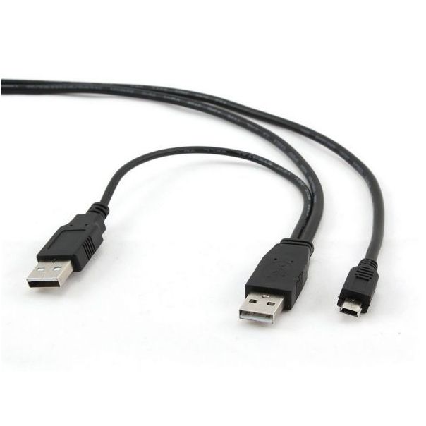 GEMBIRD CCP-USB22-AM5P-3 Dual USB 2.0 A-plug to MINI 5pina kabl 0.9m