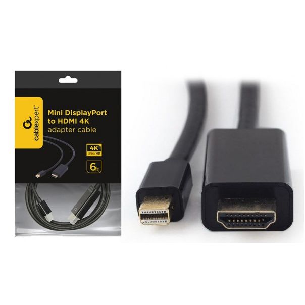 GEMBIRD CC-mDP-HDMI-6 Mini DisplayPort to HDMI 4K cable, 1.8m