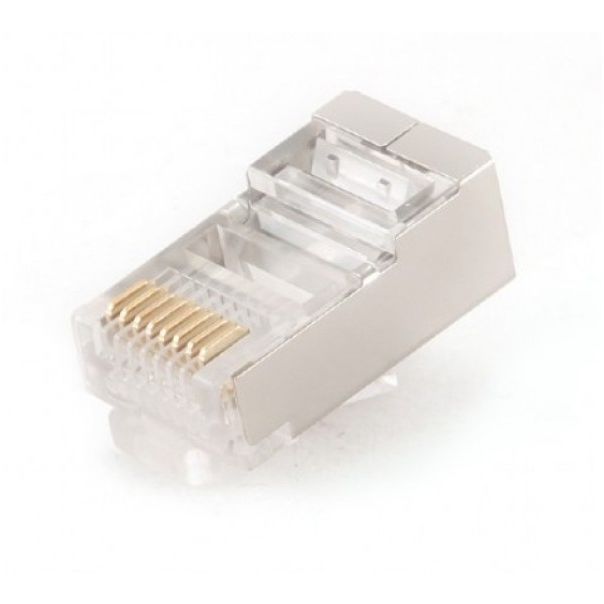 GEMBIRD PLUG5SP/100 shielded modular 30u gold plated LAN konektor RJ45 za FTP SFTP cat5 (pak.100kom)