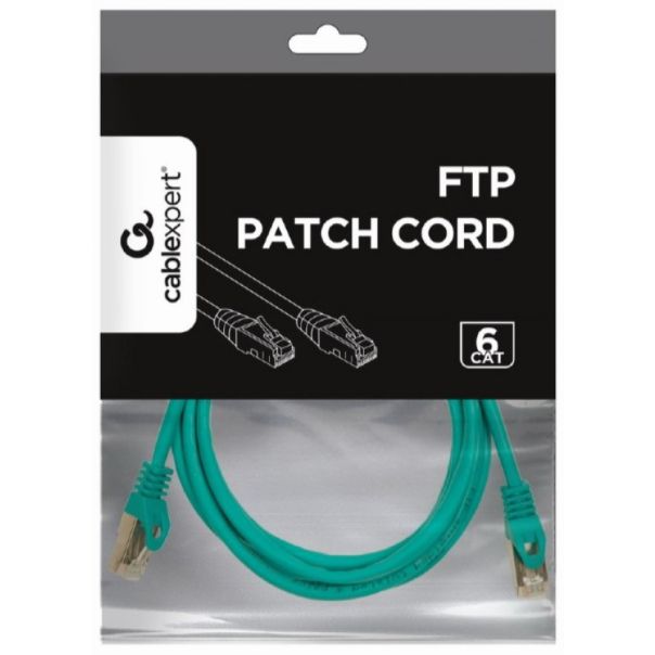 GEMBIRD PP6-2M/G Mrezni kabl, CAT6 FTP Patch cord 2m green