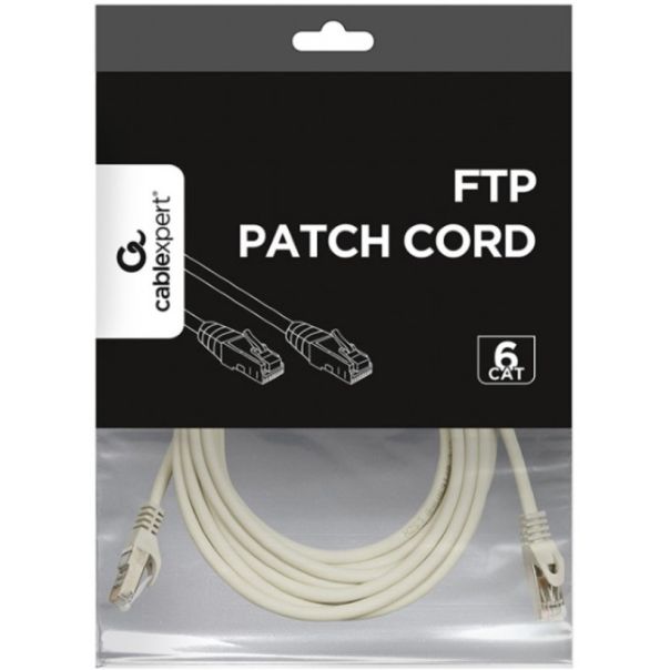 GEMBIRD PP6-5M/W Mrezni kabl, CAT6 FTP Patch cord 5m Beli