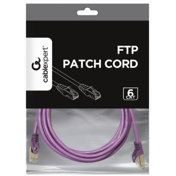 GEMBIRD PP6-3M/V Mrezni kabl, CAT6 FTP Patch cord 3m purple