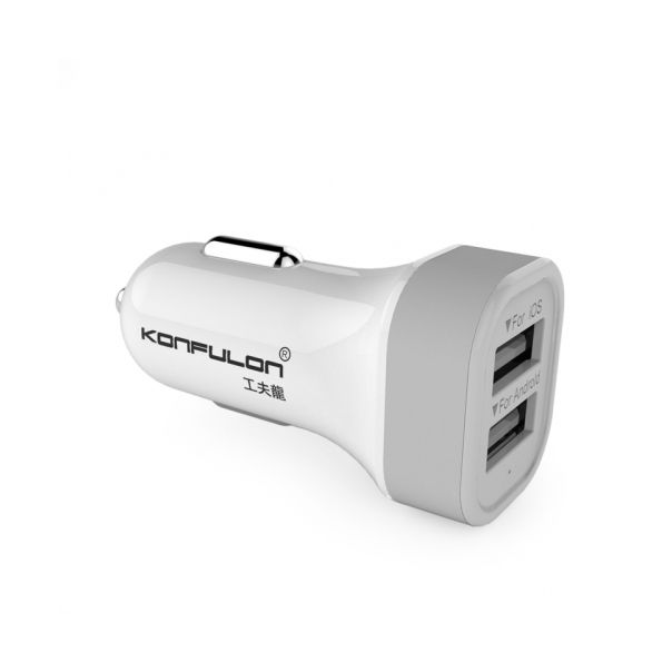 KONFULON USB Auto punjač, 10W, C17 - 2,1A, bela