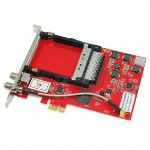 TBS PCIe kartica TBS6910SE DVB-S2X Dual Tjuner Dual CI crvena