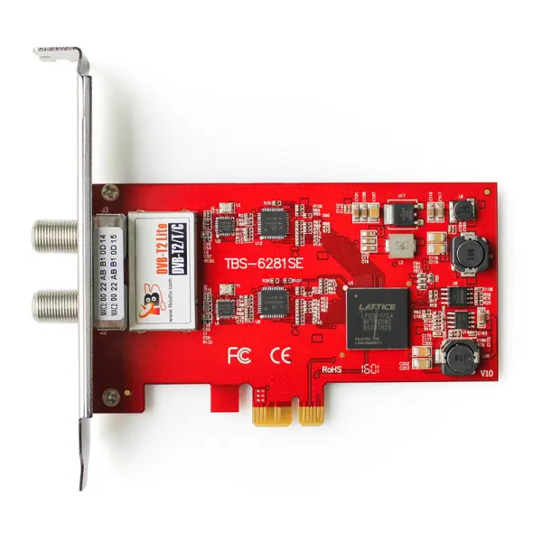 TBS PCIe kartica TBS6205 DVB-T2/T/C Quad TV Tjuner crvena