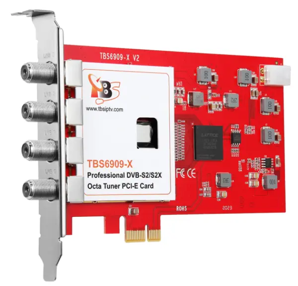 TBS PCIe kartica TBS6909-X V2 DVB-S2X/S2/S Octa Tjuner crvena