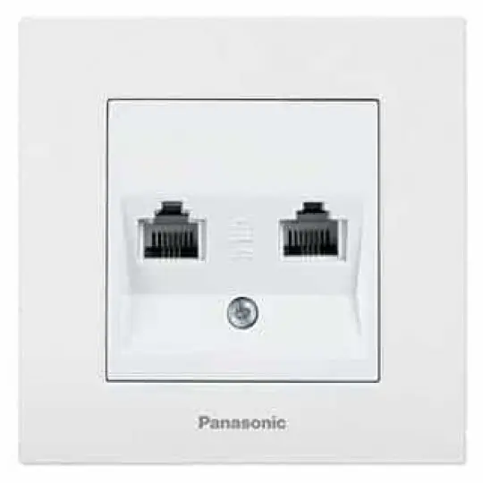 PANASONIC Telefonska priključnica dupla 2M Karre Plus CAT3 RJ11 WKTC0403-2WH EU4 bela