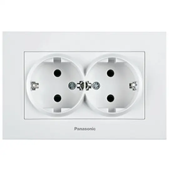 PANASONIC Utičnica šuko dupla II vijčana Karre Plus 16A 250V WKTC0205-2WH EU4 bela