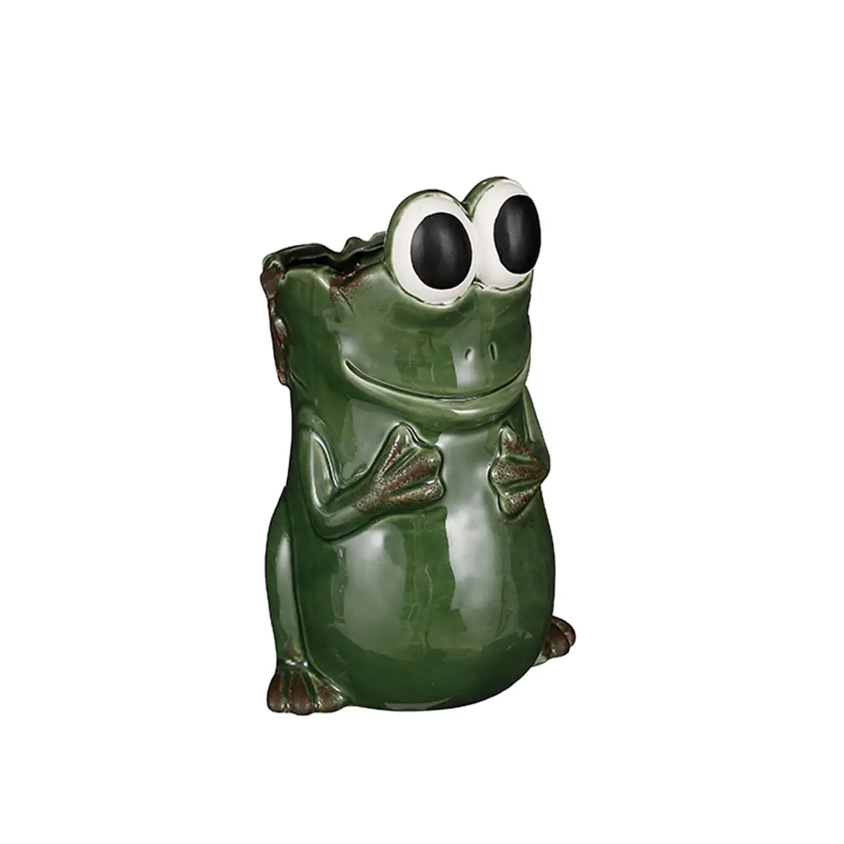 EDELMAN Keramička ukrasna saksija žaba 22 cm