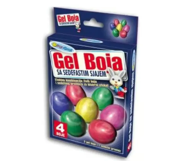 Set gel boja za uskršnja jaja 3/1 + sedef gel + rukavice