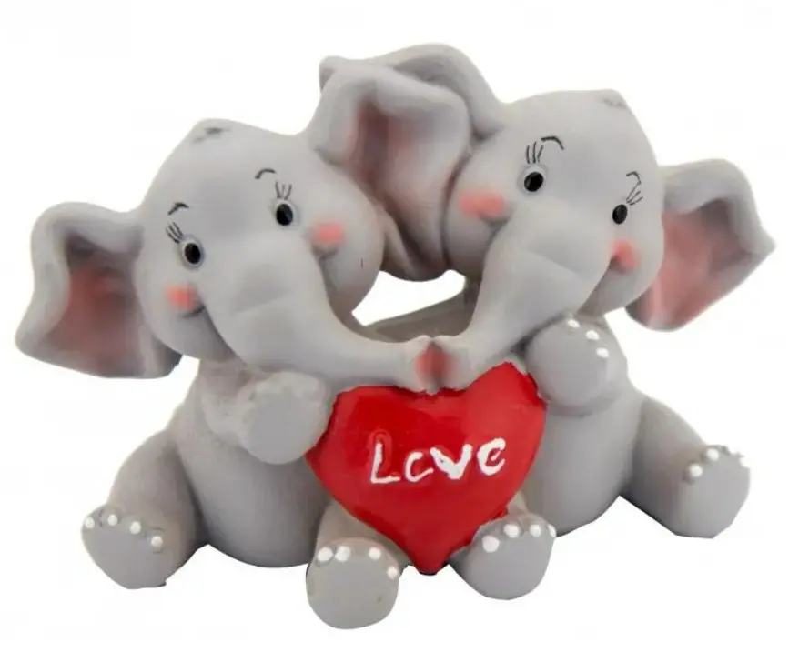 Figura Dva slona sa srcem 499323 siva
