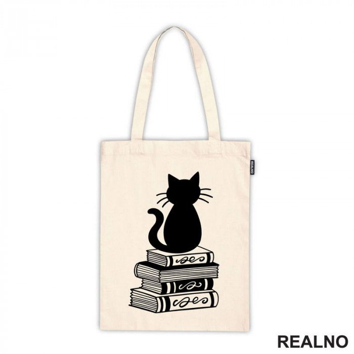 CAT AND BOOKS - ILLUSTRATION - BOOKS - ČITANJE - KNJIGE - CEGER