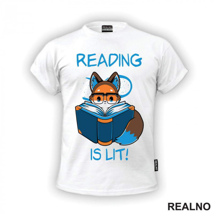 READING IS LIT - BOOKS - ČITANJE - KNJIGE - MAJICA