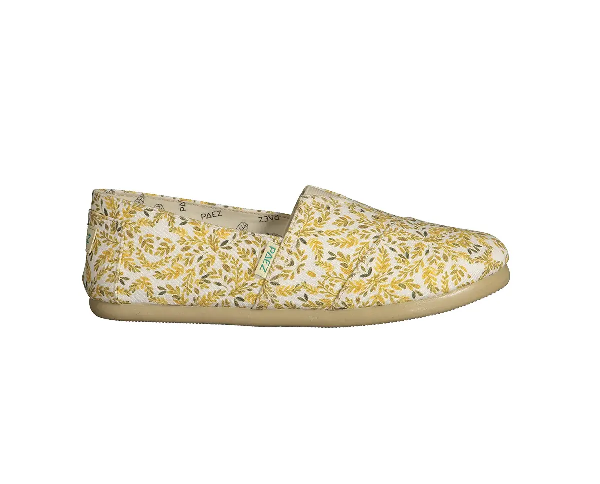 PAEZ Ženske espadrile CLASSIC PRINT TEA LEAF WHITE HONEY žute