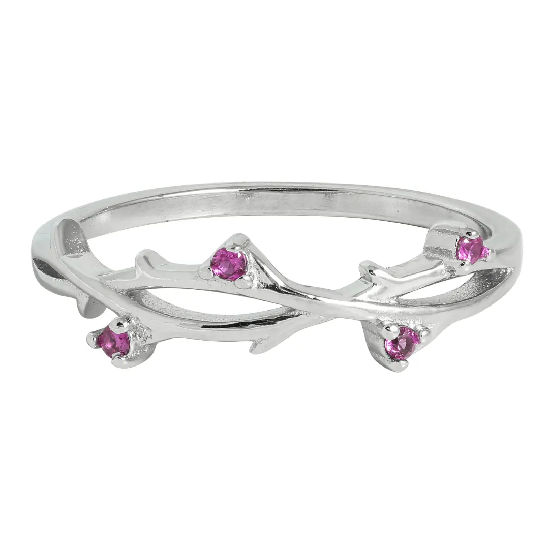 J&B JEWELLERY Srebrni prsten 925 16 mm - 00000104P roze