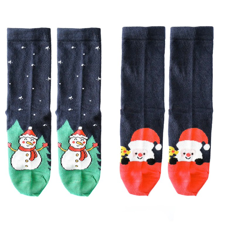 KOLY SOCKS Set novogodišnjih čarapa za decu 2/1 teget