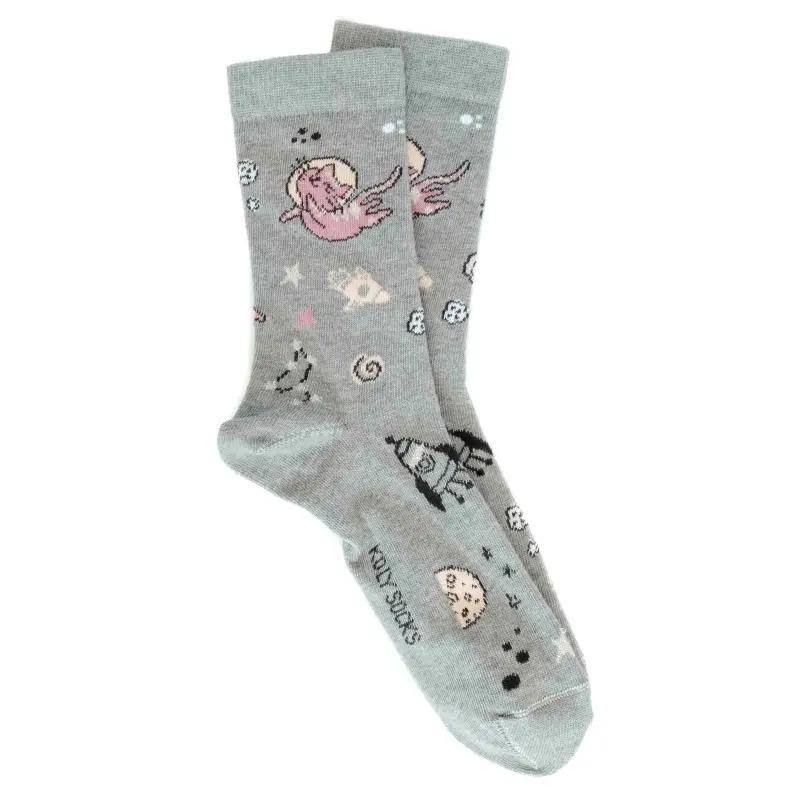 KOLY SOCKS Čarape za devojčice Astro mačka sive