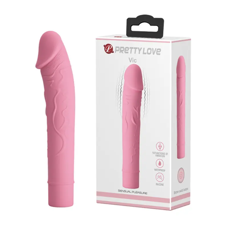 Realistični Silikonski Vibrator Vic Pink