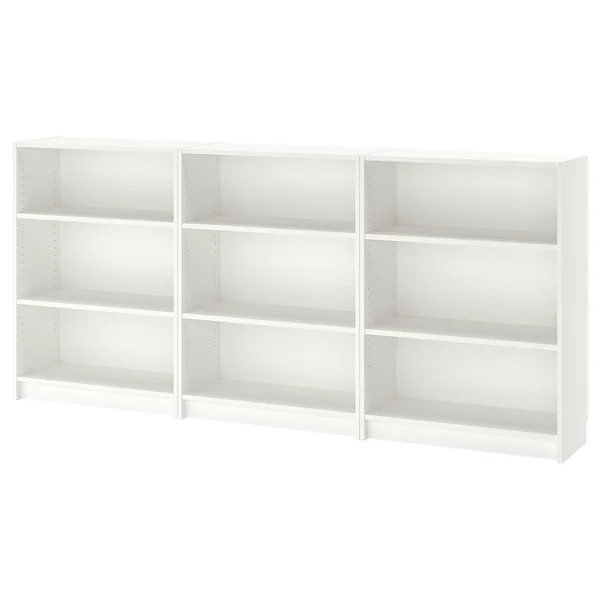 Biblioteka, bela, 240x28x106 cm