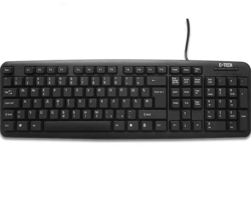 ETECH Tastatura E-5050 USB YU crna (CYR)
