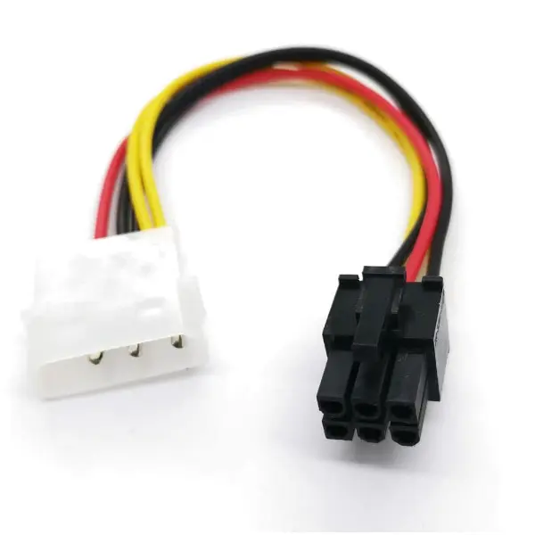 LINKOM Adapter za napajanje VGA 6 pina na 1 x Molex crni