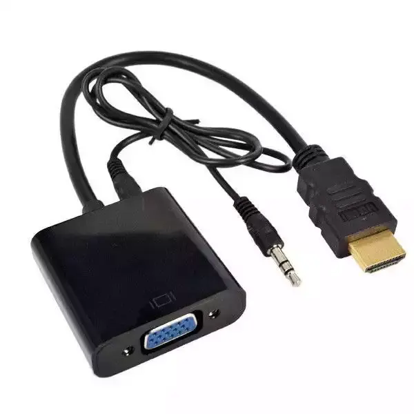 KETTZ Adapter HDMI M - VGA F + 3.5mm M/F Velteh crni