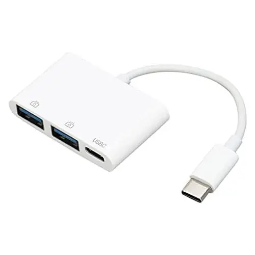 FAST ASIA Adapter-konvertor TIP-C na 2xUSB+TIP-C beli