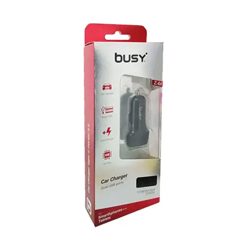 BUSY USB punjač 2.4 A crni