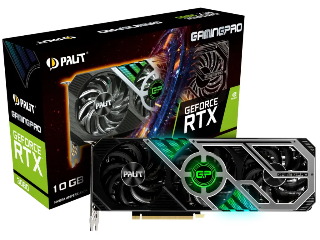 PALIT Grafička karta RTX3080 NED3080019IA-132AA NVD/10GB/GDDR6X/320bit/crna