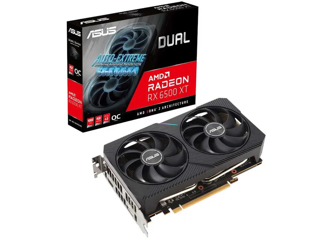 ASUS Grafička karta RTX6500 DUAL-RX6500XT-O4G AMD/4GB/GDDR6/64bit/crna